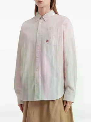 CHOCOOLATE Striped Pocket-detail Cotton Shirt