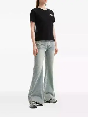CHOCOOLATE Embroidered Cotton T-shirt - Black