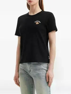 CHOCOOLATE Embroidered Cotton T-shirt - Black