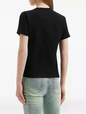 CHOCOOLATE Embroidered Cotton T-shirt - Black