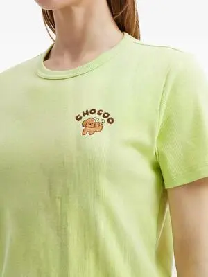 CHOCOOLATE Embroidered Cotton T-shirt - Green