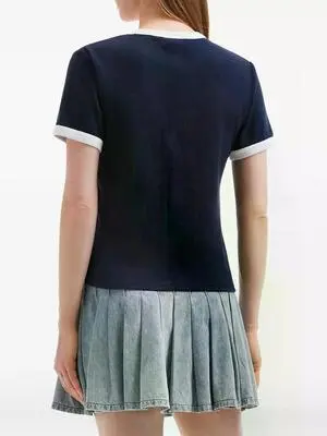 CHOCOOLATE Embroidered Cotton T-shirt - Blue
