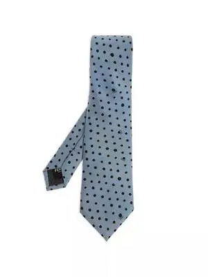 Fendi Polka Dot Silk Tie - Blue