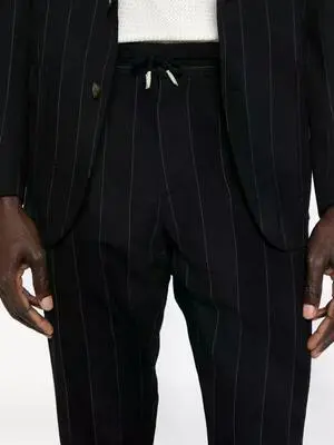 Eleventy Pinstripe-pattern Single-breasted Suit - Black