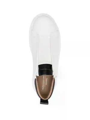 ALEXANDER SMITH Wembley Slip-on Leather Sneakers - White