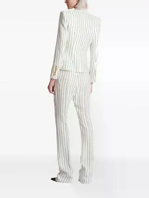 Balmain Double-breasted Striped Blazer - White