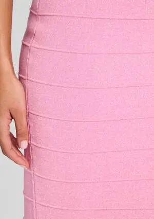 Retrofete Cloe Knit Midi Dress - Metallic Flamingo