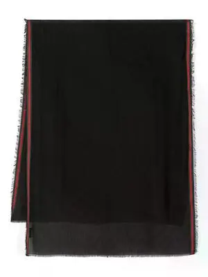 Gucci Web-stripe Frayed Scarf
