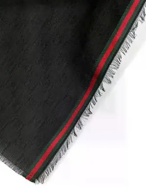 Gucci Web-stripe Frayed Scarf