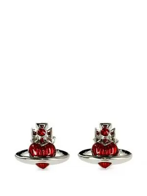 VIVIENNE WESTWOOD Heart Orb Stud Earrings - Silver