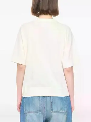 Plan C Flower Intarsia T-shirt - Neutrals