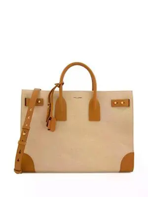 Saint Laurent Large Sac De Jour Thin Tote Bag - Neutrals