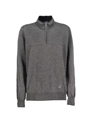 ALVIERO MARTINI 1° CLASSE Map-print Quarter-zip Sweater