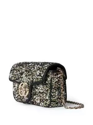 Gucci Tweed Shoulder Bag With Gg Logo