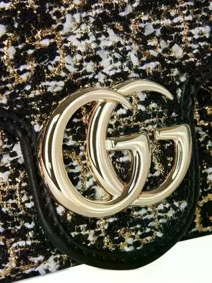 Gucci Tweed Shoulder Bag With Gg Logo