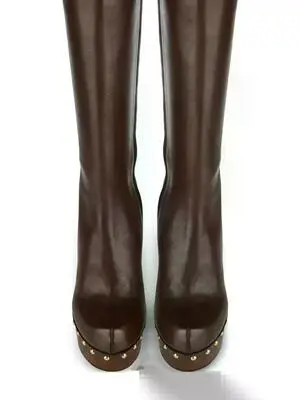 Chloé Lola Studded Boots - Brown