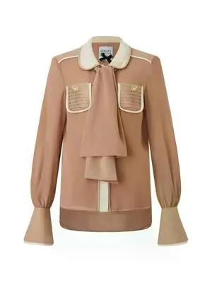 EDWARD ACHOUR PARIS Round-collar Pocketed Blouse
