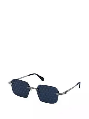 Palm Angels Geometric Rimless Logo Sunglasses