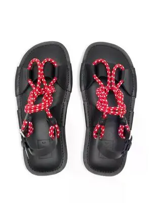 Plan C Leather Sandals - Black