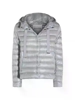 Herno Quilted Hooded Coat - Grey