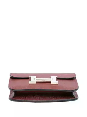 Hermès 2023 Clemence Constance Slim Wallet - Red