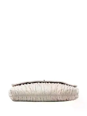Prada Nappa Gaufre Turn Lock Clutch Bag - Brown