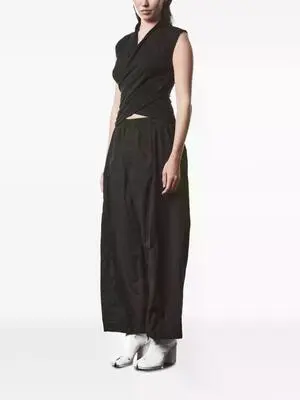 THOM KROM Crossover Sleeveless High Neck T-shirt