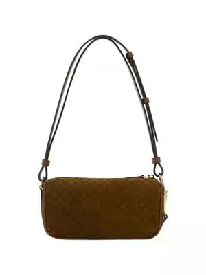Gucci Gg Motif Suede Shoulder Bag