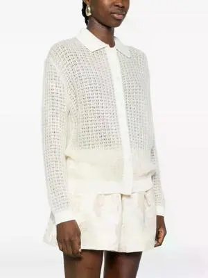 Dorothee Schumacher Airy Waffle Knit Collared Cardigan