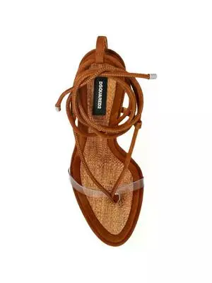 Dsquared2 Goat Skin Stiletto Sandals With Tie Fastening