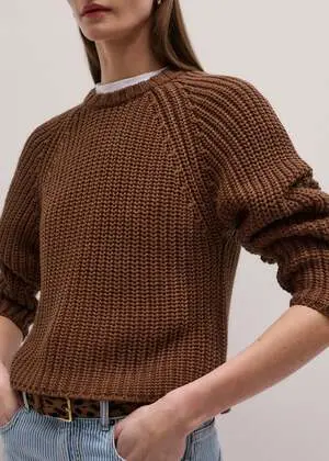 ME+EM Chunky Raglan Jumper - Walnut Brown