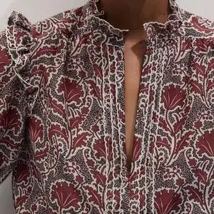 ME+EM Silk Cotton Wildflower Print Blouse