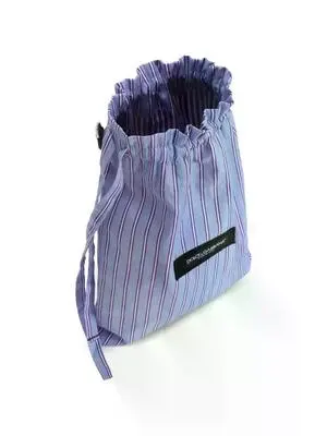 Dolce & Gabbana Striped Drawstring Shoulder Bag - Blue