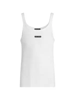 Dolce & Gabbana Ribbed Logo-patch Vest - White
