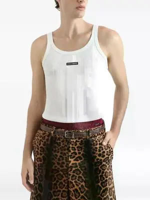 Dolce & Gabbana Ribbed Logo-patch Vest - White