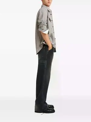 Marni Flag-patch Faded Jeans - Black