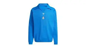 Adidas Real Madrid Terrace Icons Drill Sweatshirt - Blue Bird White