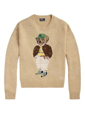 Polo Ralph Lauren Cotton Bear Long Sleeve Crew Neck Pullover - Multicolor