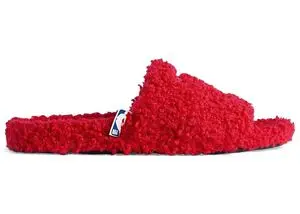 Balenciaga Furry Open Mule Nbain - Red/white