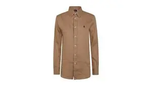 Polo Ralph Lauren Classic Long Sleeve Button Front Shirt - Beige