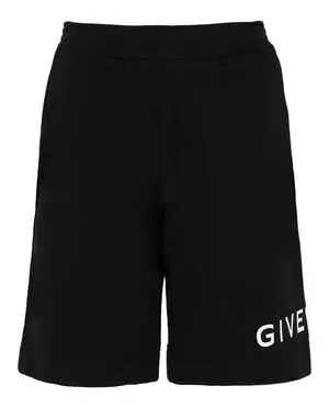Givenchy Logo Print Boxy Fit Shorts - Black