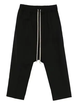 Rick Owens Drawstring Cropped Trousers - Black