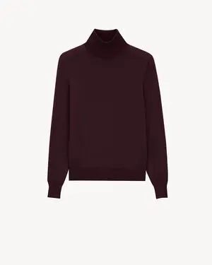 Saint Laurent Roll Neck Sweater - Bordeaux