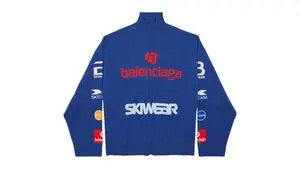 Balenciaga Sponsor Long Sleeve Turtleneck Sweater - Blue