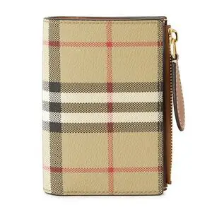 Burberry Check Short Wallet - Beige