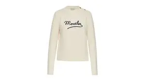 Moncler Crewneck Sweatshirt Long Sleeve Top - Silk White