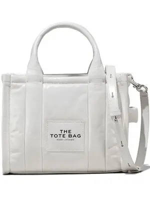 Marc Jacobs Shiny Crinkle Leather Small Tote Bag - White