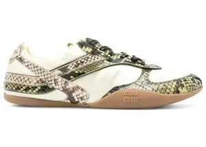 Miu Miu Gymnasium Technical Sneaker Python Print - Ananas/felce