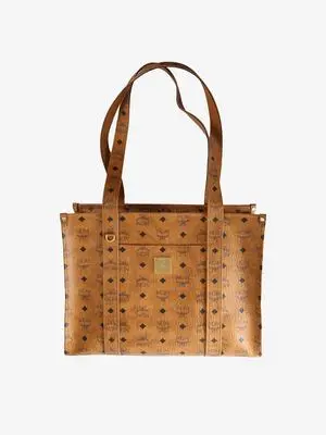 Mcm Aren Vi Large Tote Bag - Cognac