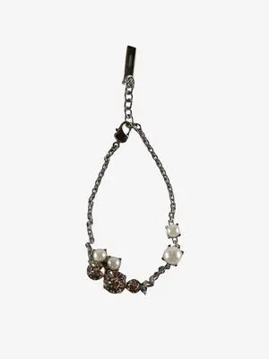 Givenchy Crystal Pearl Mixed Silvery Bracelet - Brass
